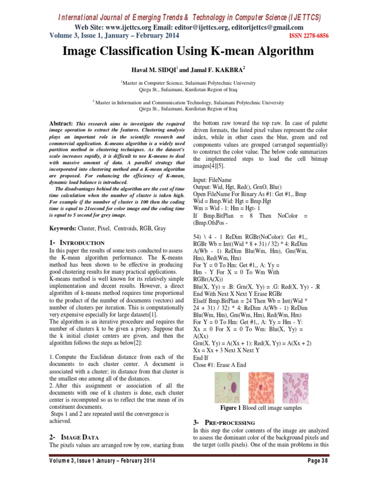 Image Classification Using K-Mean Algorithm | PDF | Cluster Analysis | Applied Mathematics