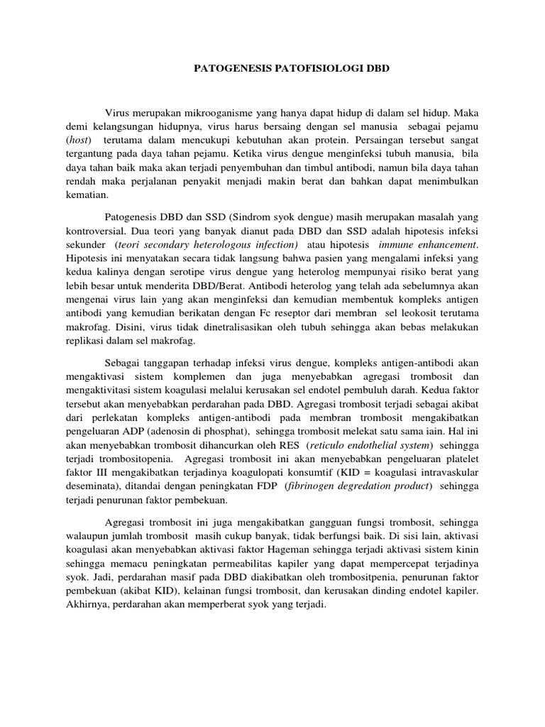 Patogenesis Patofisiologi DBD | PDF