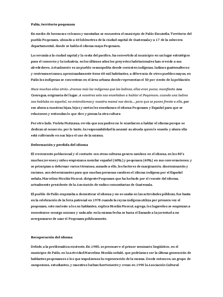 Cultura Pocomam | PDF | Gente indígena | Guatemala