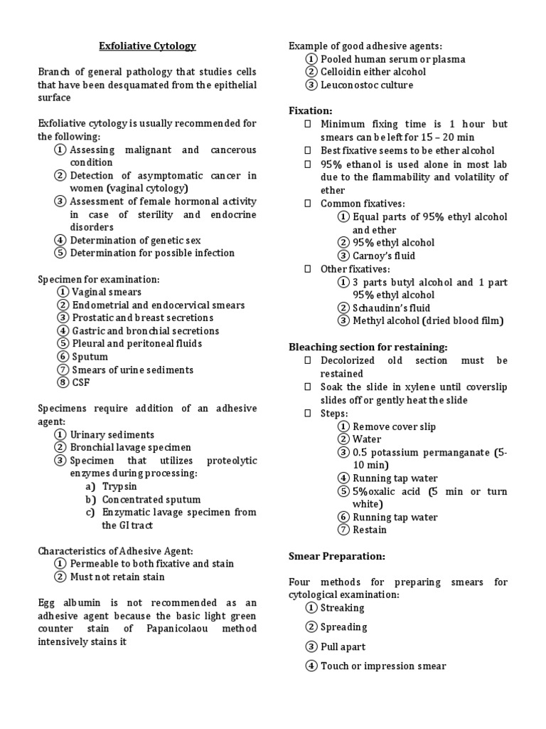Exfoliative Cytology | PDF | Cytopathology | Staining