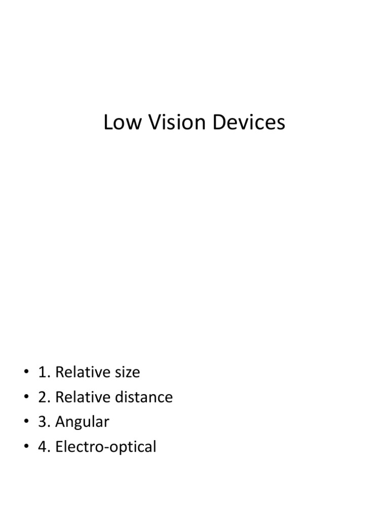 Low Vision Aids Explained | PDF | Optics | Electromagnetic Radiation