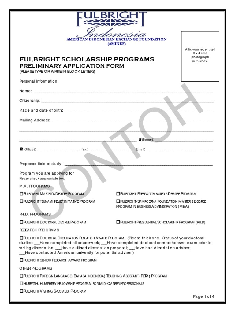01 Application Fullbright | PDF | Thesis | Doctorate