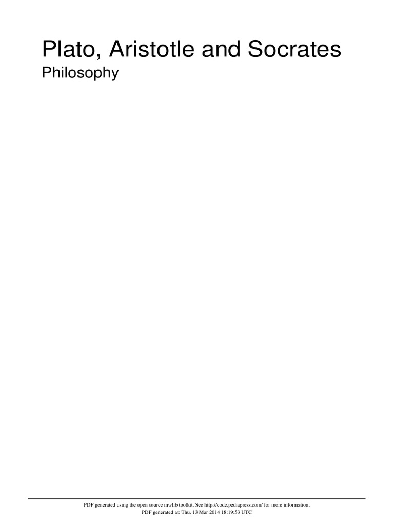 Plato, Aristotle and Socrates | PDF | Socrates | Plato