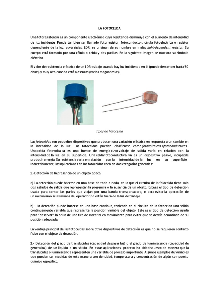 FOTOCELDA | PDF | Ligero | Electromagnetismo