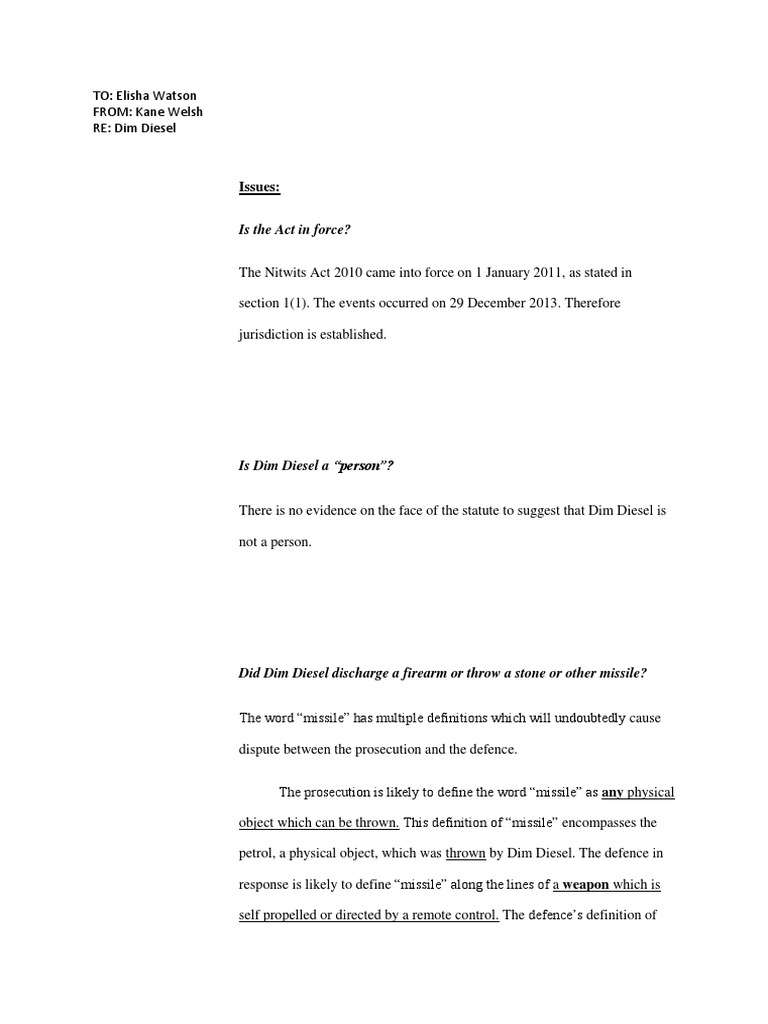 Legal Opinion Cinder Ella Kane Welsh | PDF | Missile | Criminal Law