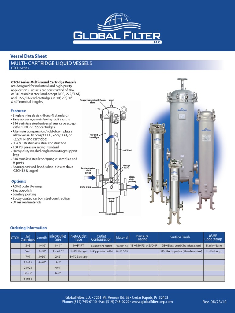 Multi-Cartridge Liquid Vessels: Vessel Data Sheet | PDF