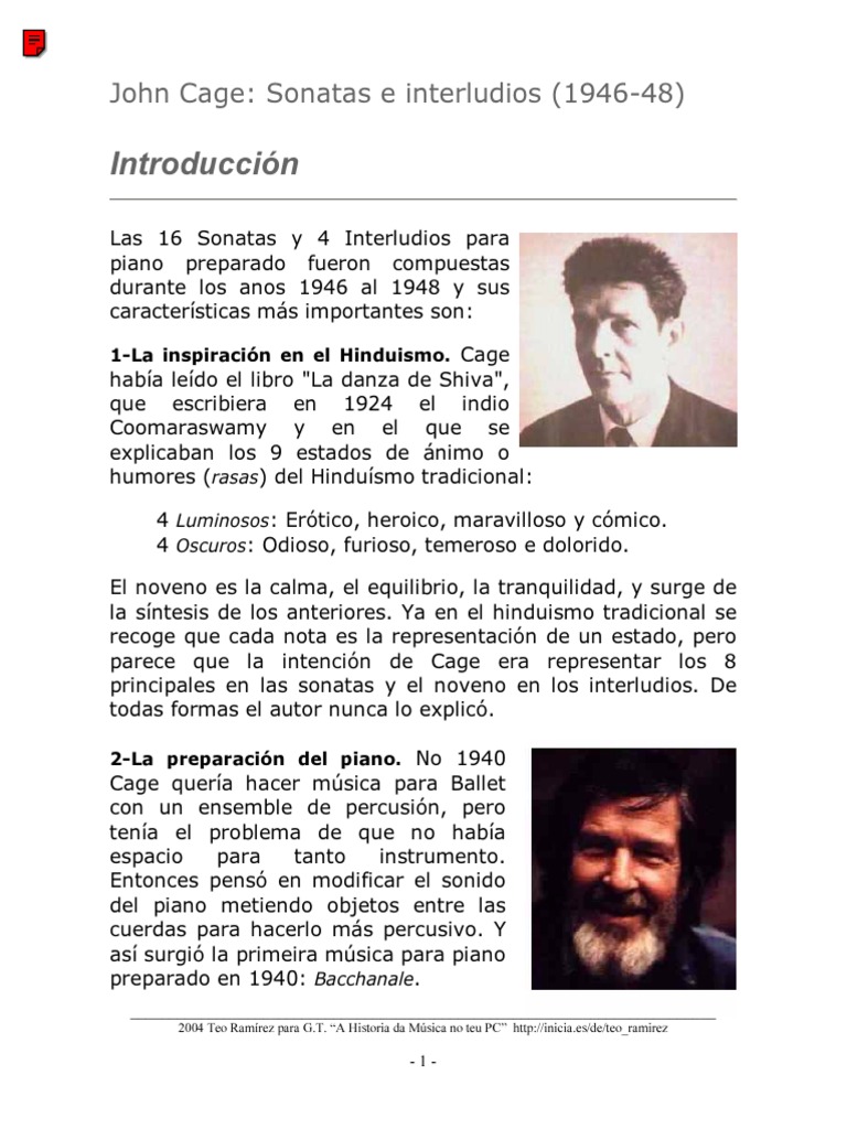 John Cage - Sonates - Sonatas e Interludios Piano Preparado - Biografia ...