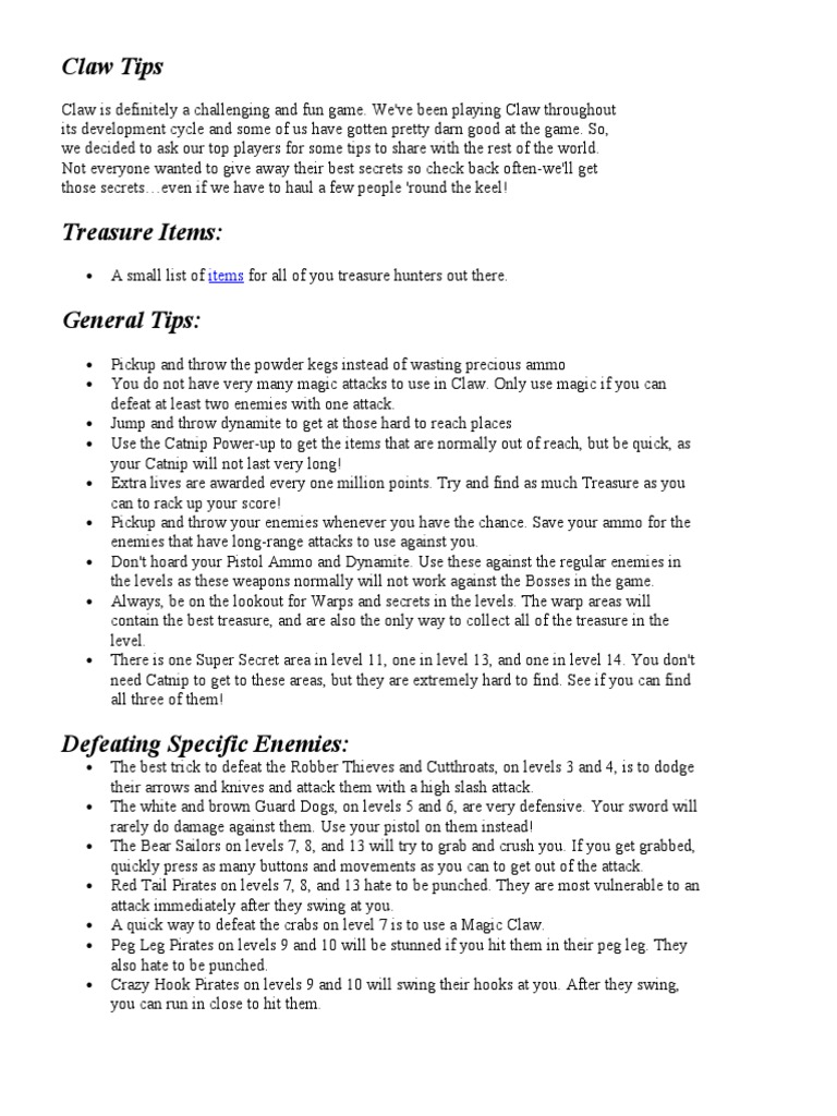 Claw Tips | PDF | Leisure
