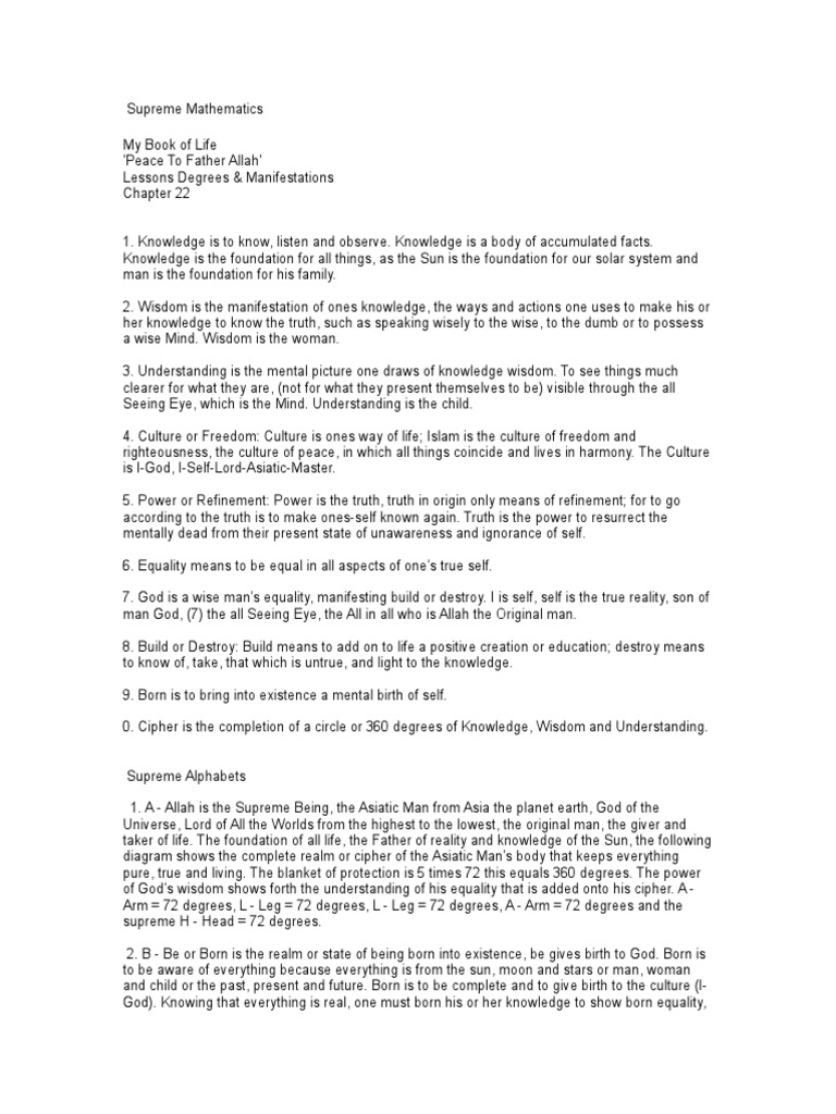 SUPREME MATHematics and Jewels | PDF | Language Arts & Discipline