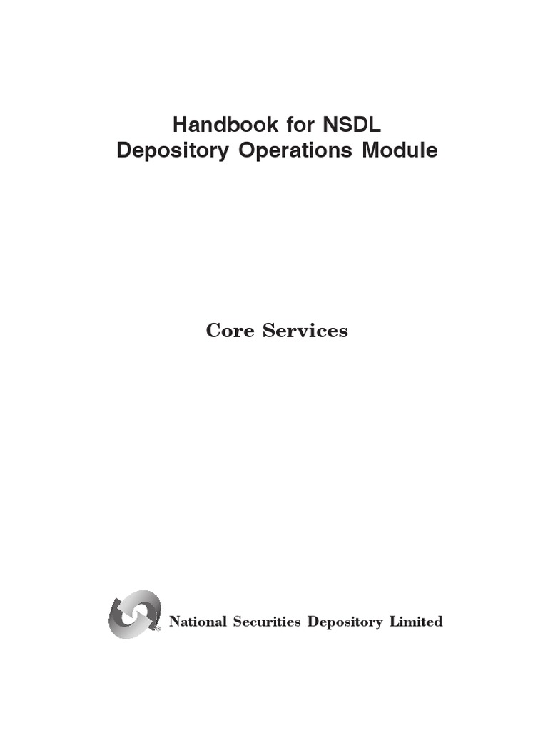 Hand Book For NSDL Depository Operations Module 3 | PDF | Securities ...