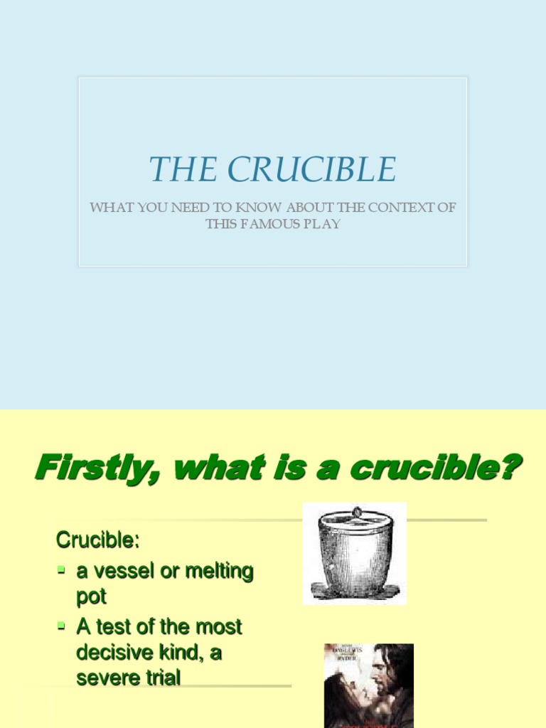 Understanding The Crucible's Context | PDF | Witchcraft | Politics ...