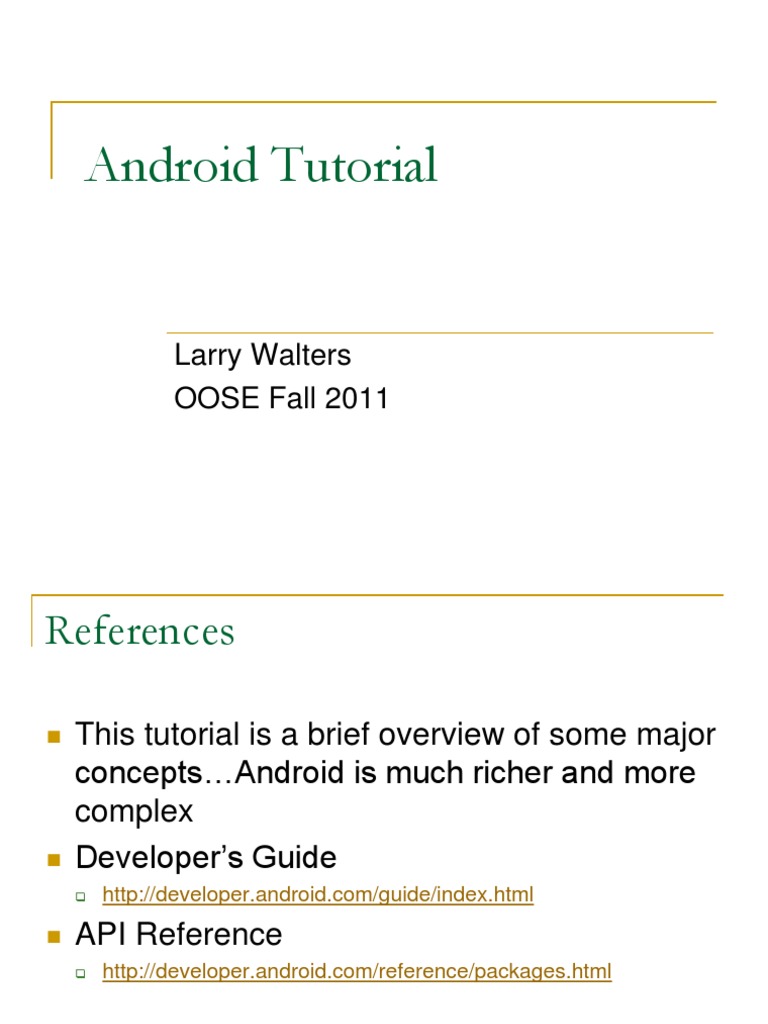 Android Beginner Tutorial Guide | PDF