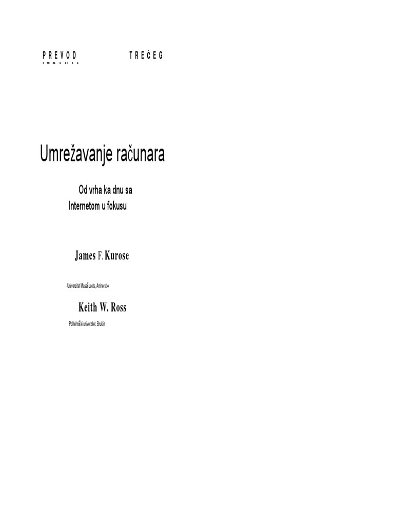 James F. Kurose - Umrezavanje Racunara III Izdanje - Part1 | PDF