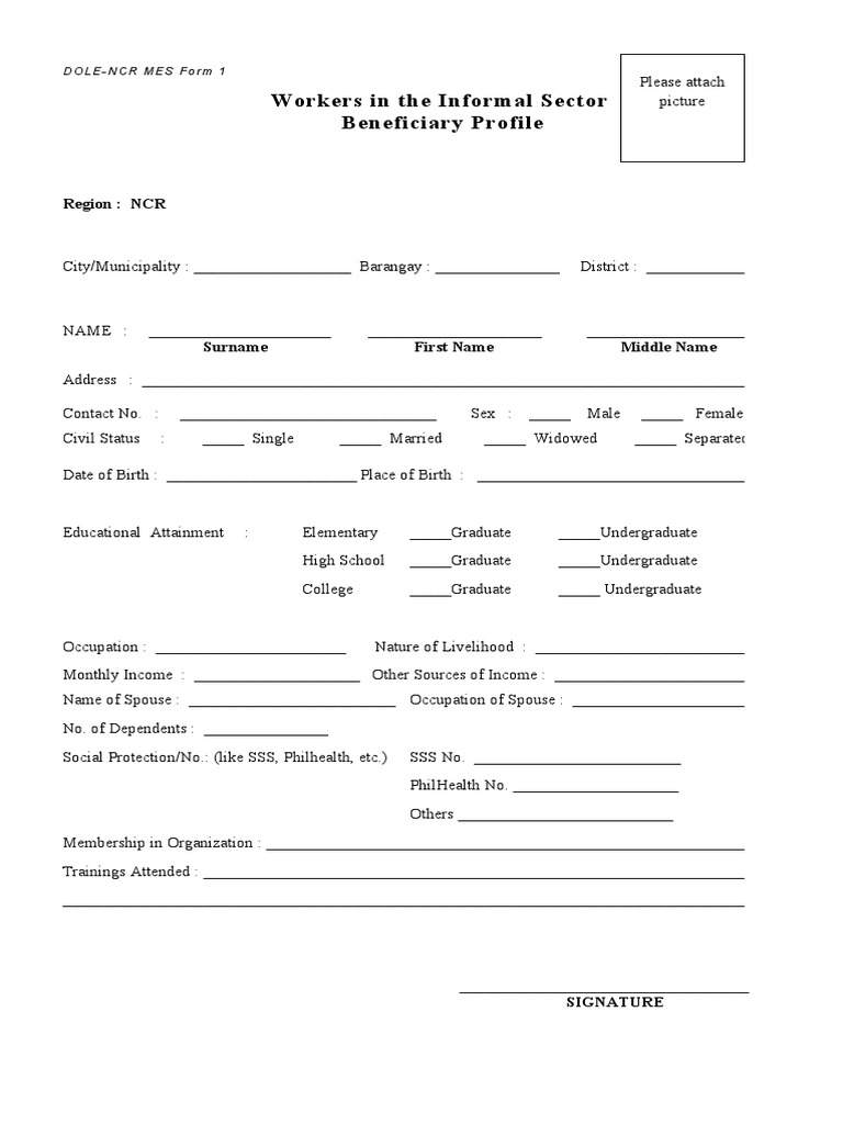 Dole-Ncr Mes Form 1 | PDF