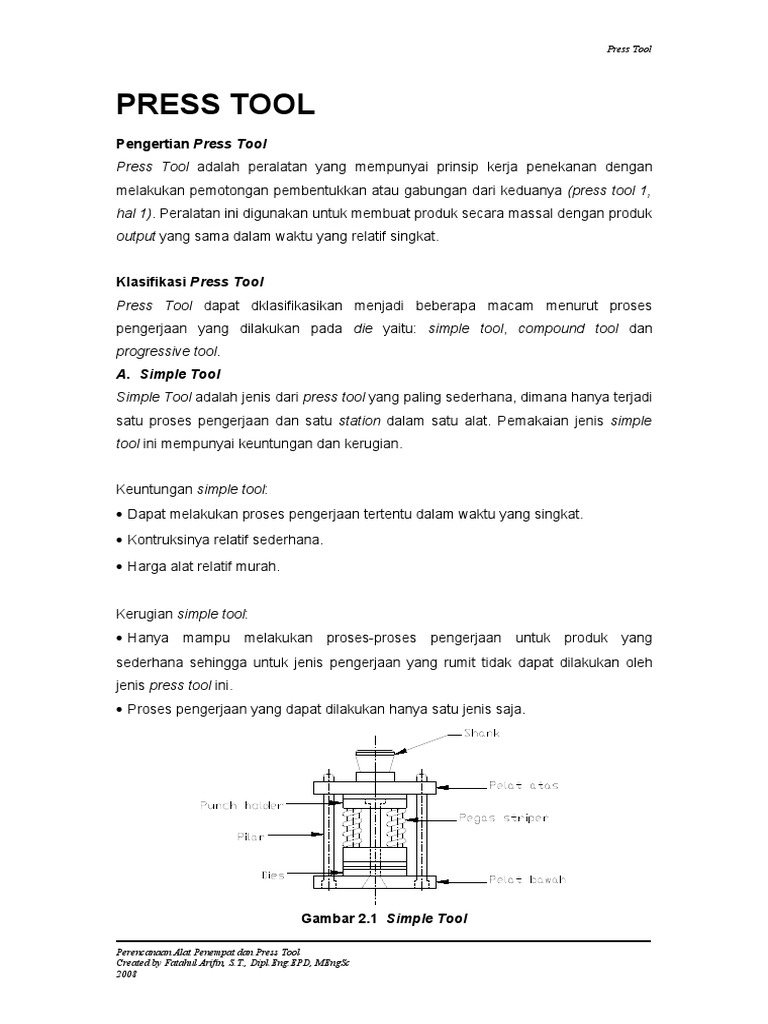 Press Tool Pdf