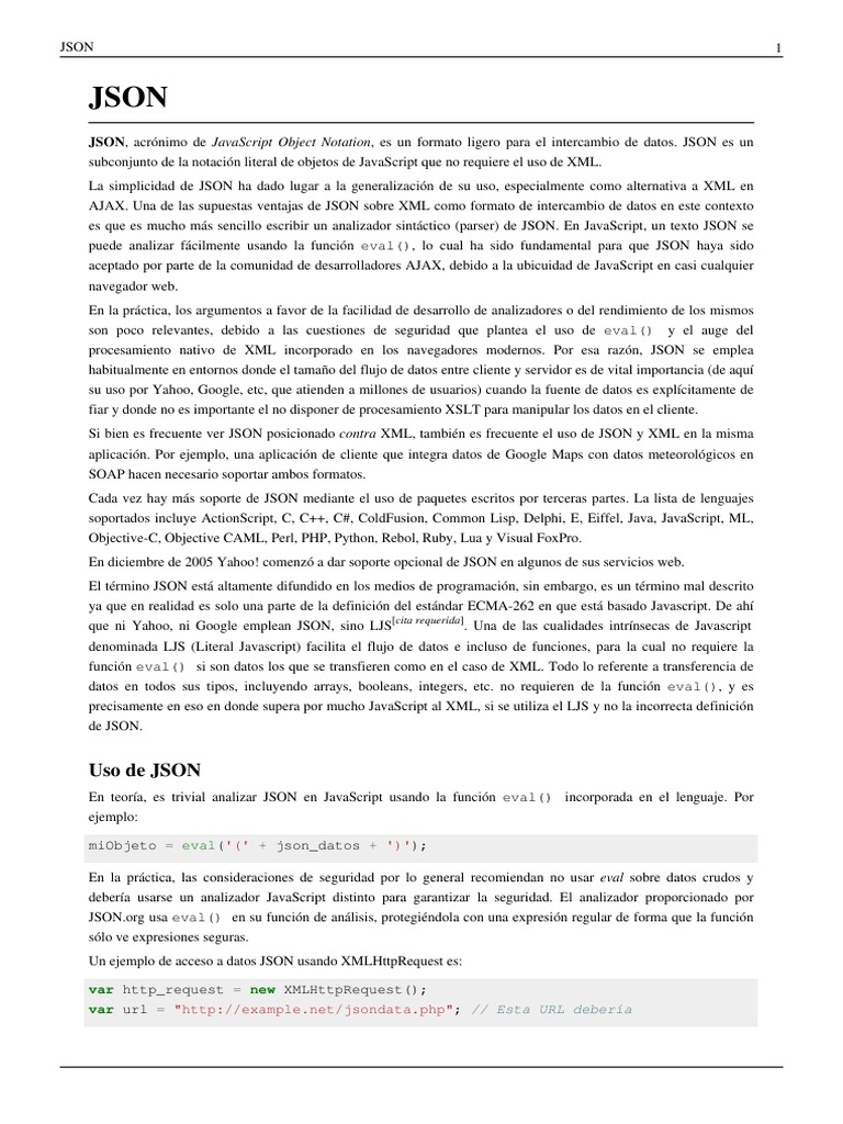 Json | PDF | Json | Diseño de software