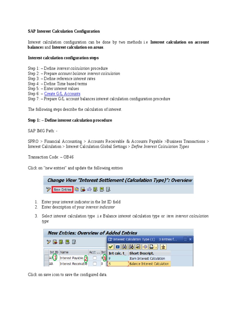 SAP Interest Calculation Configuration | PDF | Financial Transaction ...