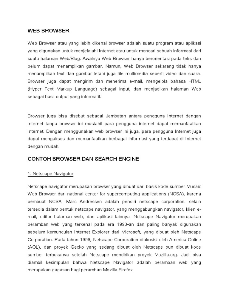Contoh Browser Dan Search Engine | PDF