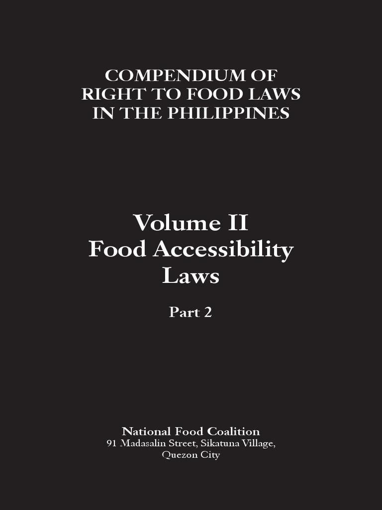 Compendium of Right To Food Laws in The Philippines - Vol. II - Part 2 ...