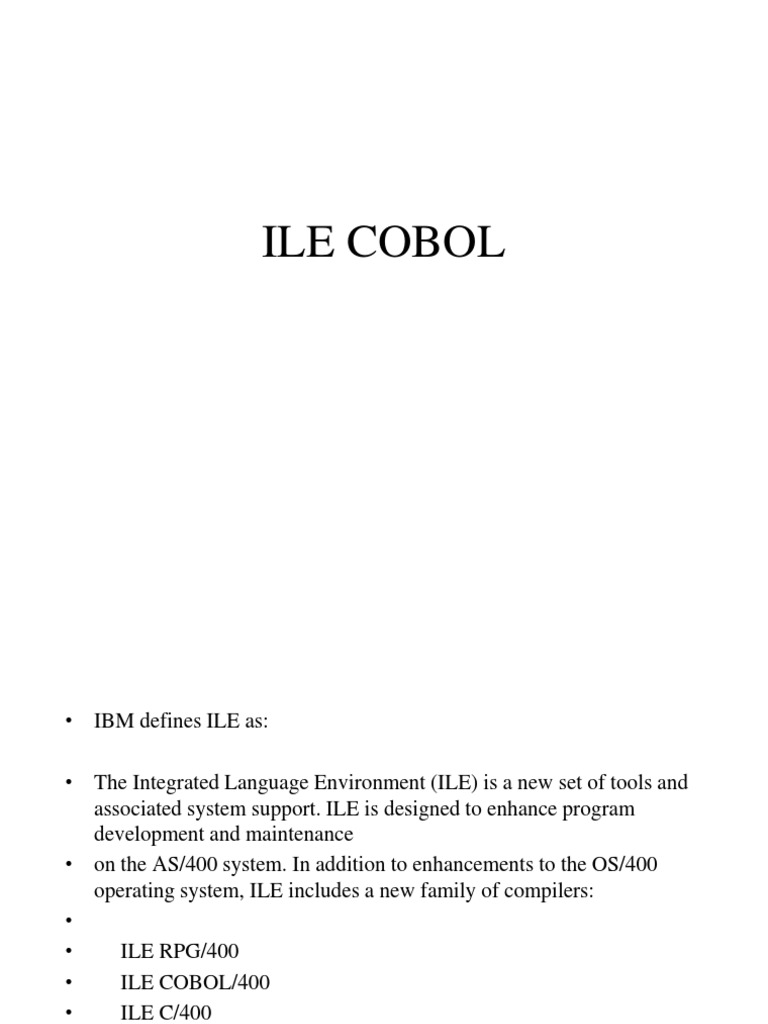 Ile Cobol | PDF | Modular Programming | Ibm System I Ile Cobol | PDF | Modular Programming | Ibm System I