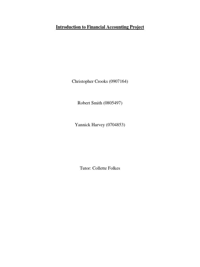 Introduction To Financial Accounting Project | PDF | Dividend | Cash ...