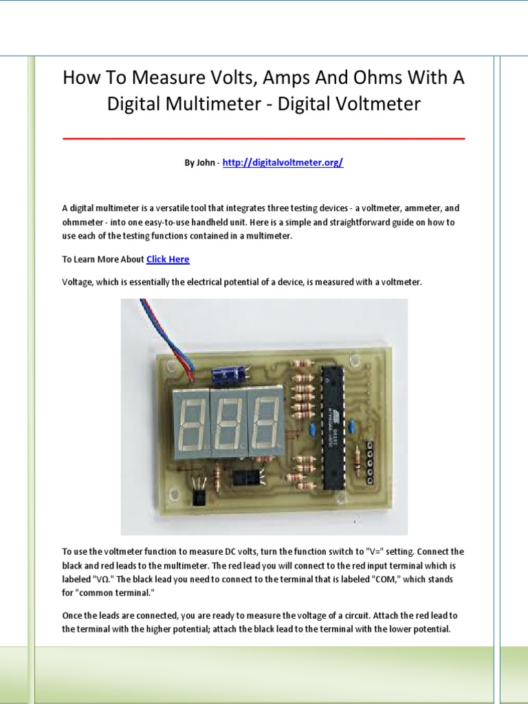 Digital Voltmeter Pdf