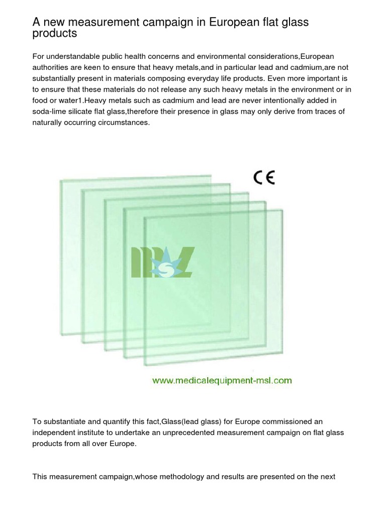 European Flat Glass Safety Analysis | PDF | Glasses | Lead