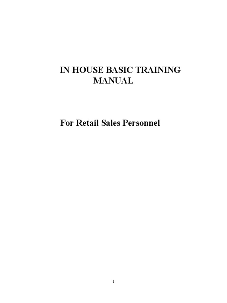 Basic Training Manual-For Retail Sales Personnel | PDF | Investing ...
