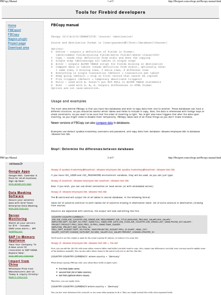 FBCopy Manual | PDF | Databases | Information Retrieval