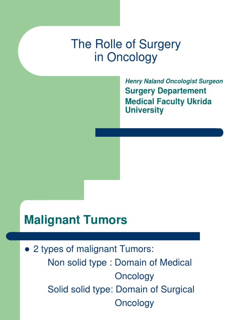 Role of Surgery in Cancer Treatment | PDF | Cancer | Therapy