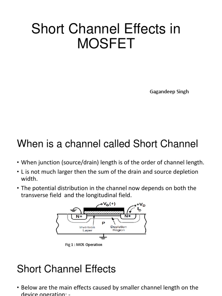 Short Channel Effects in MOSFET | PDF