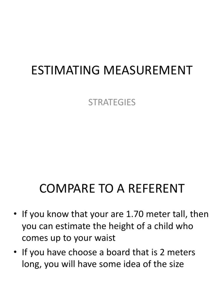 Estimating Measurement | PDF