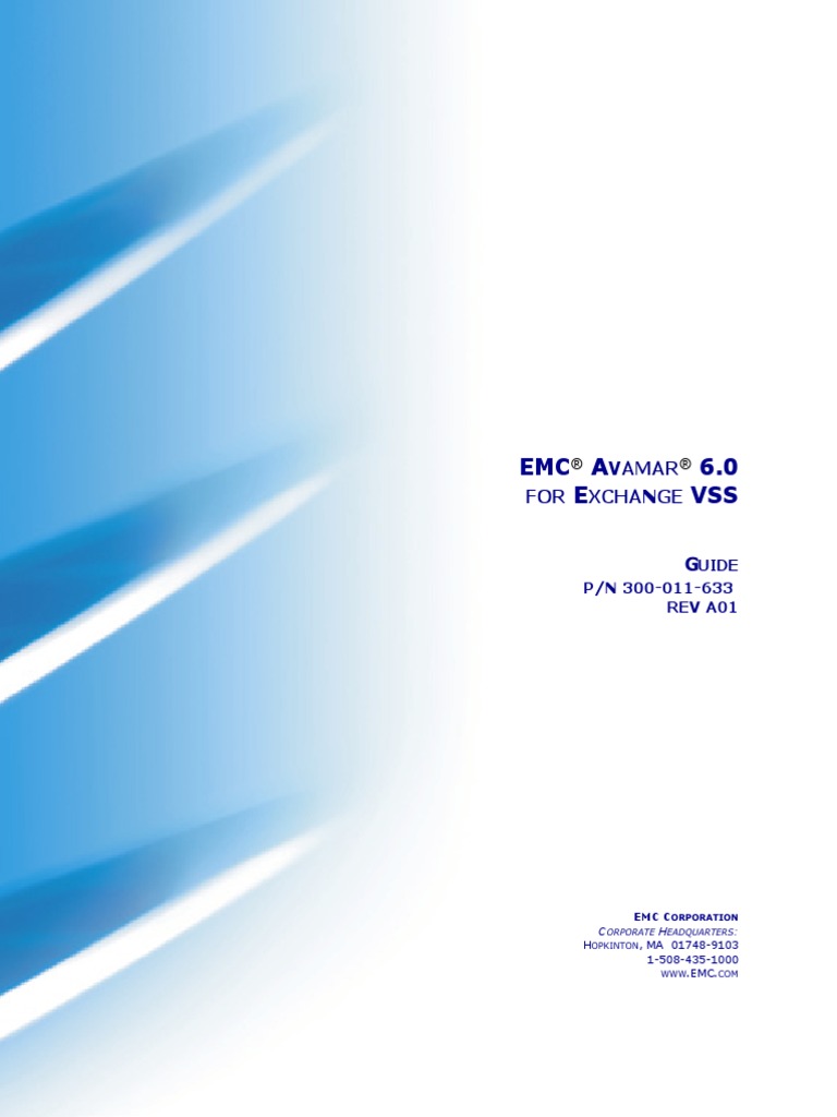 Avamar 6.0 For Exchange and VSS | PDF | Microsoft Exchange Server | Windows Server 2008