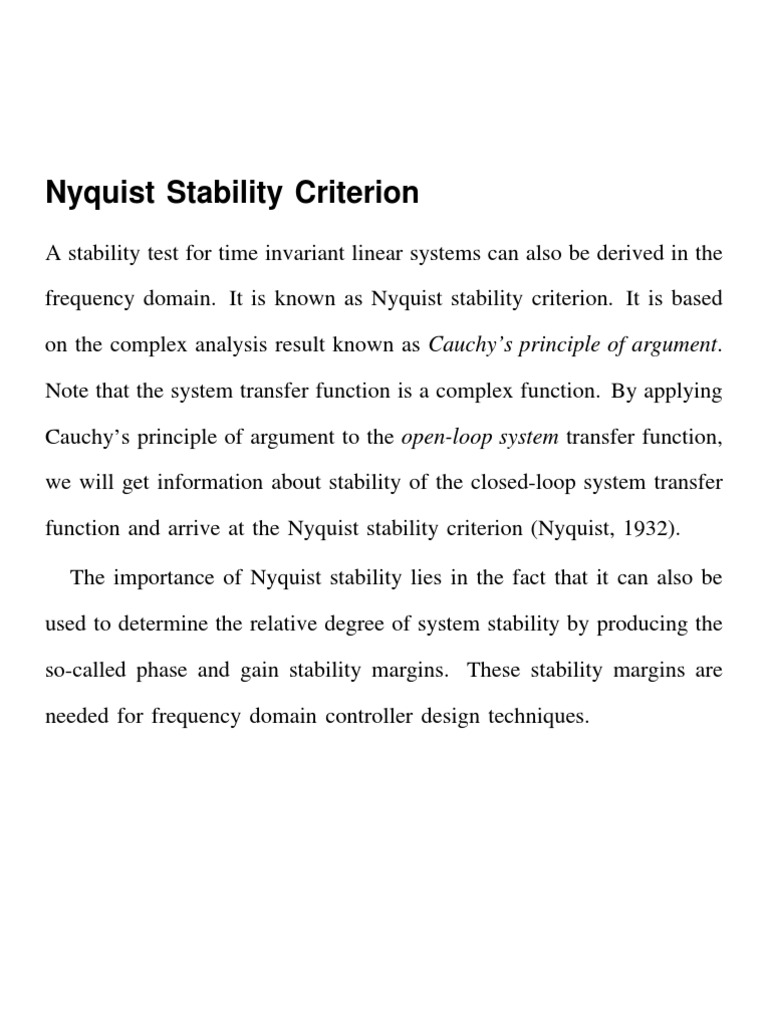 Nyquist Stability Criterion | PDF | Control Theory | Mathematical Analysis