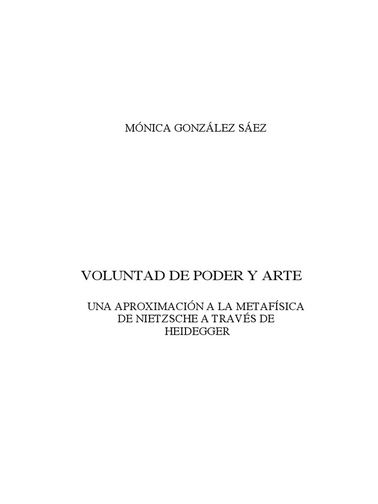 Voluntad de Poder, Arte, Nietzsche | PDF | Friedrich Nietzsche | Metafísica