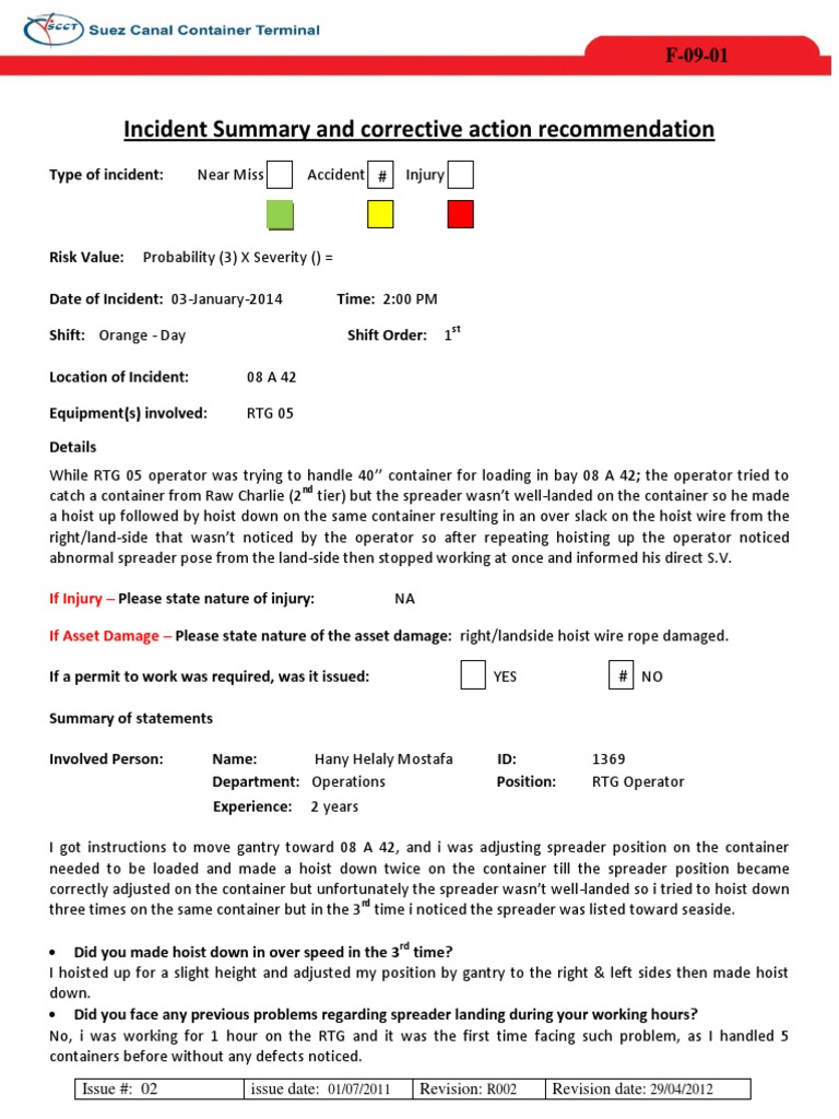 RTG 05 Hoist Wire Rope Damage | PDF | Science | Engineering