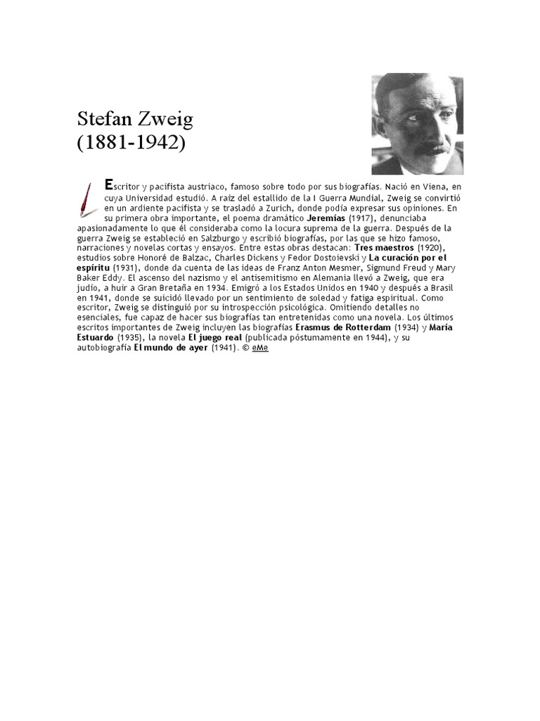 Zweig Biografia | PDF
