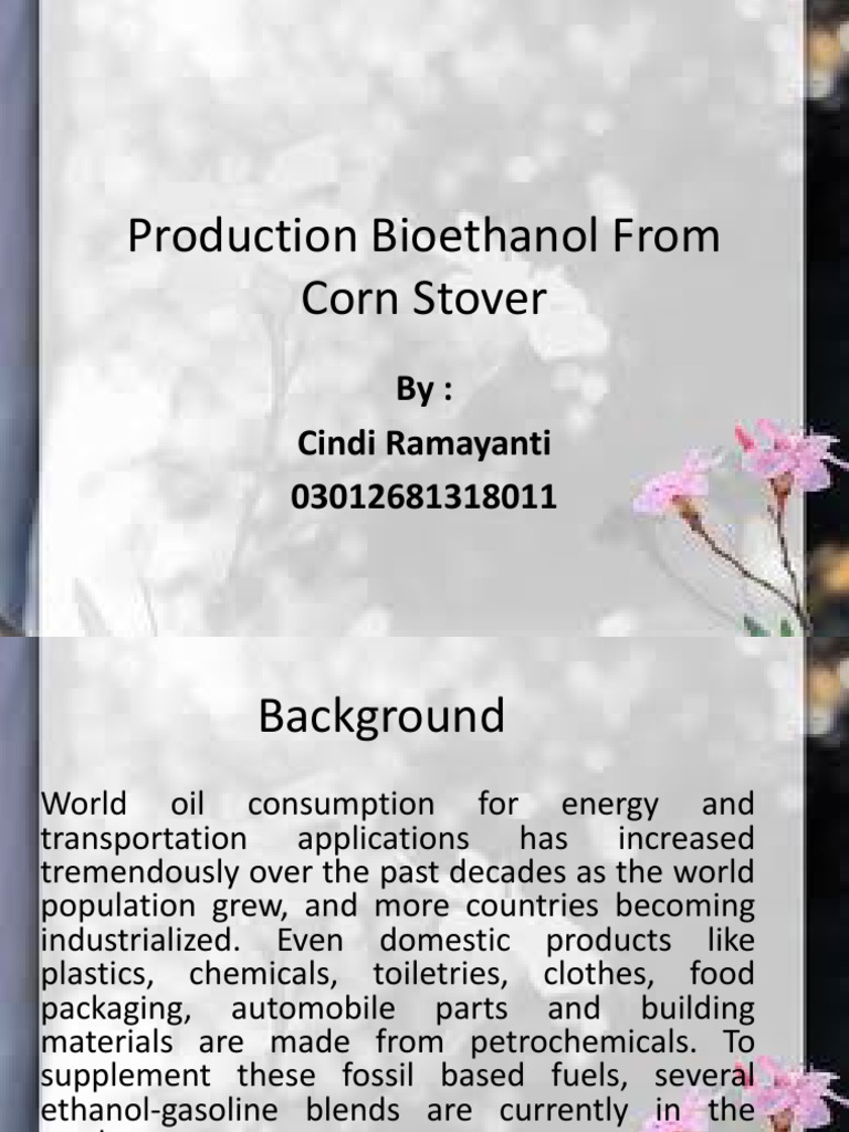 Bioethanol Production from Corn Stover | PDF | Biomass | Ethanol
