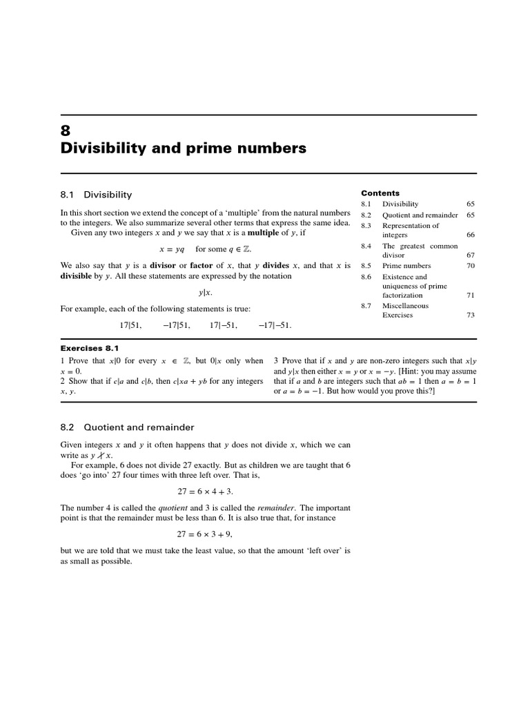 Divisibility & Prime Numbers Guide | PDF | Prime Number | Factorization
