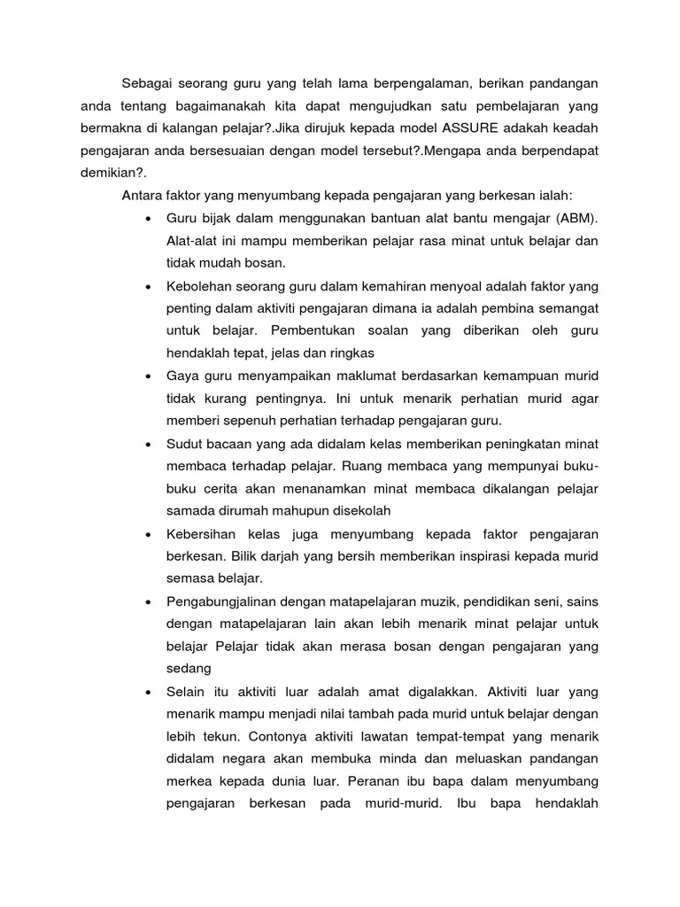 Pengalaman Pengajaran Berkesan Guru | PDF