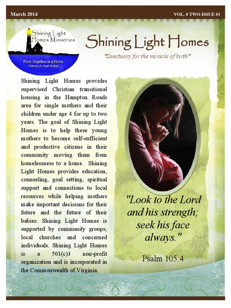 Shining Light Homes: "Look To The Lord and His Strength Seek His Face ...