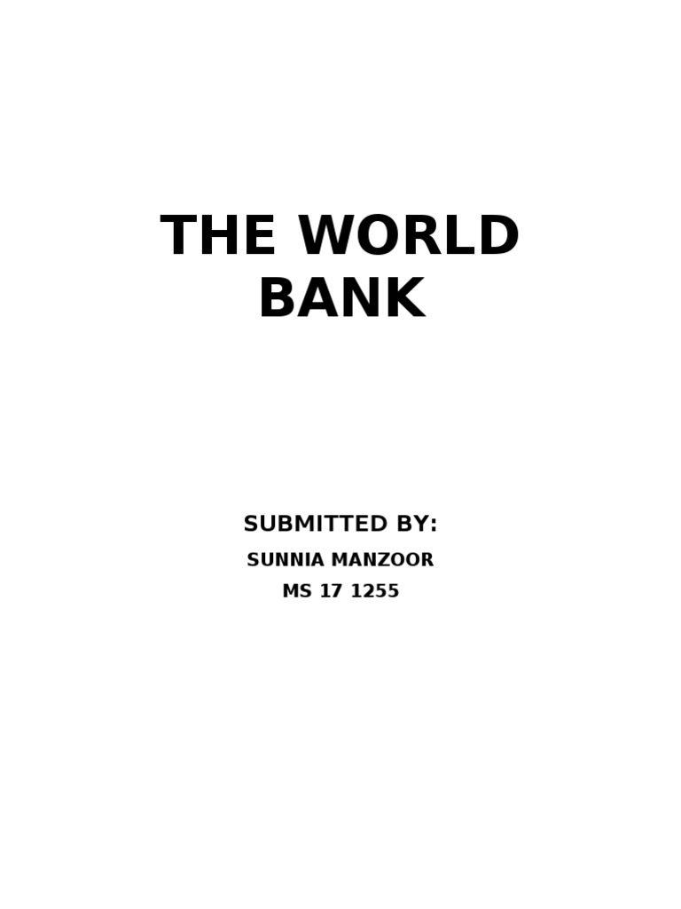 The World Bank | PDF | International Development Association | World Bank
