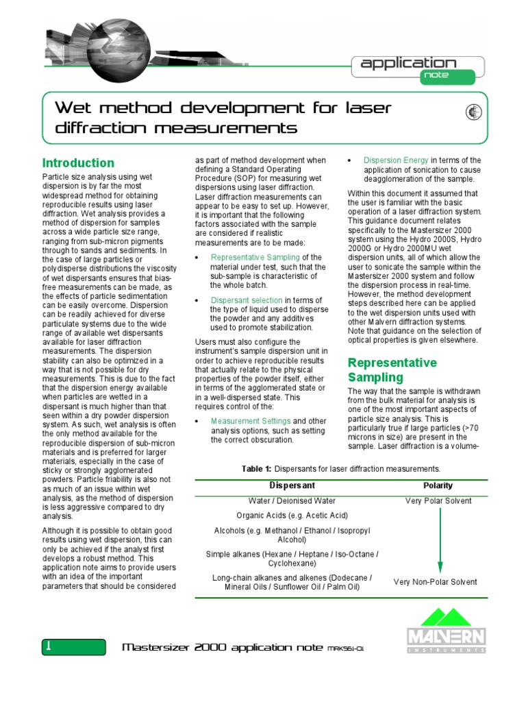 Wet PSD Sop | PDF | Emulsion | Surfactant