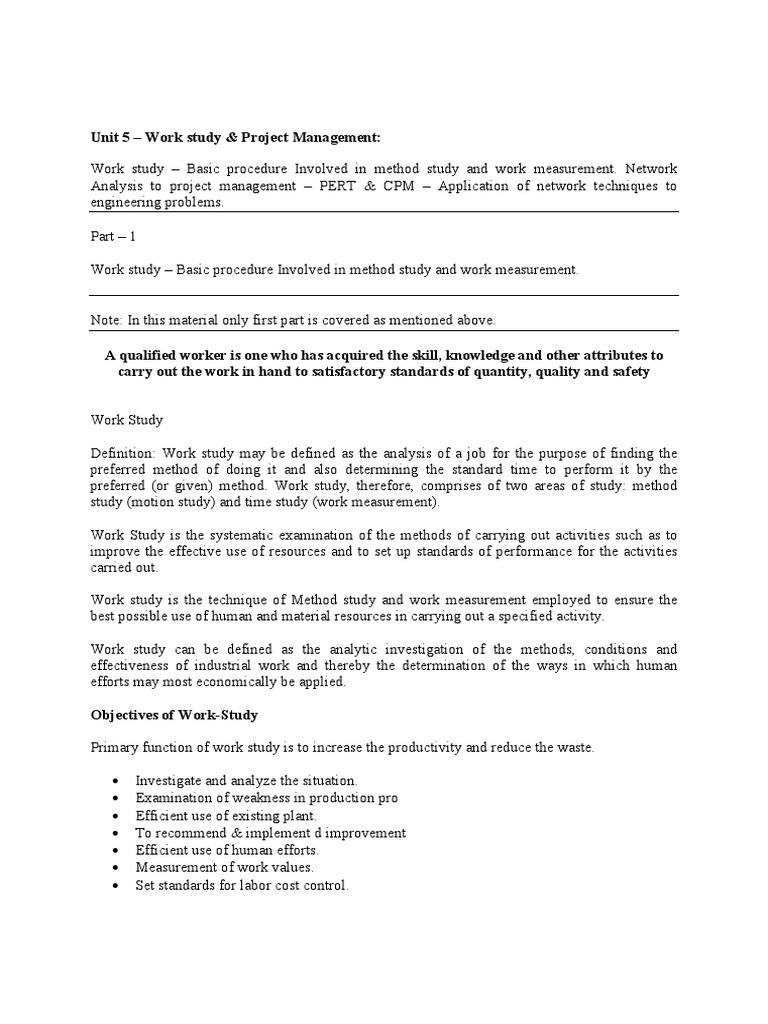 Work Study | PDF | Business