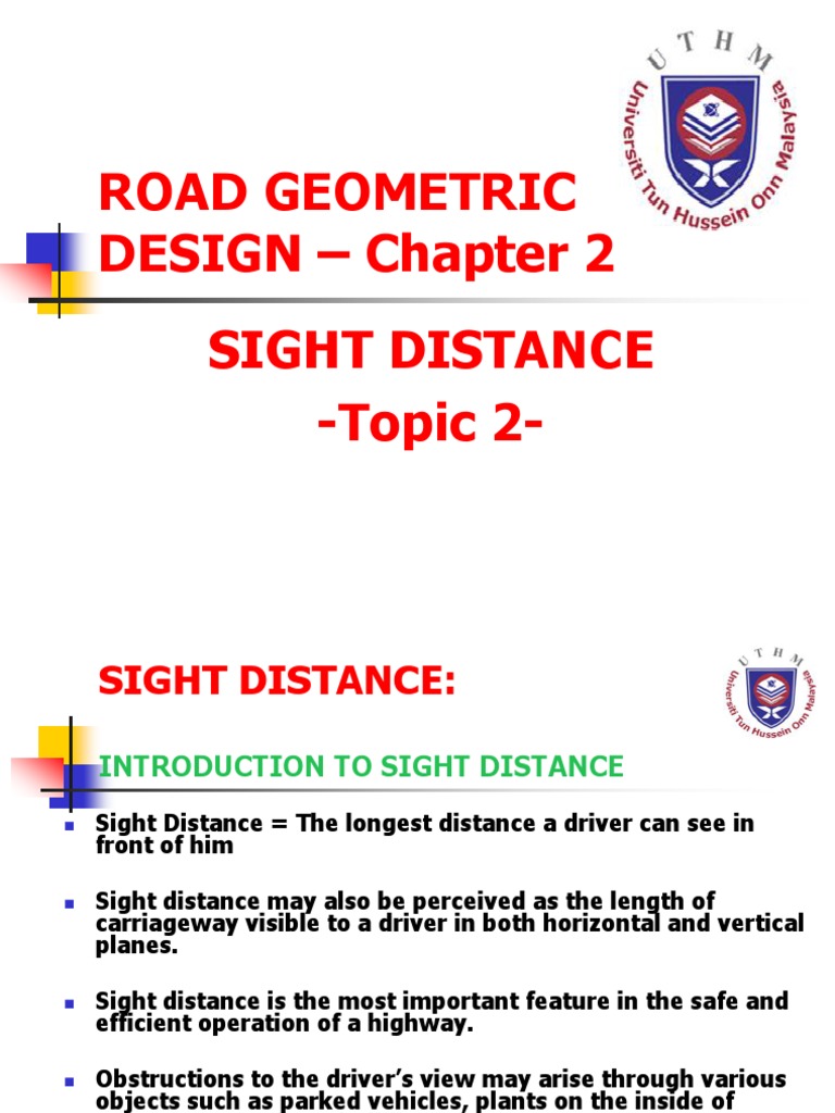 Sight Distance in Highway Design | PDF | Traffic | Road Transport