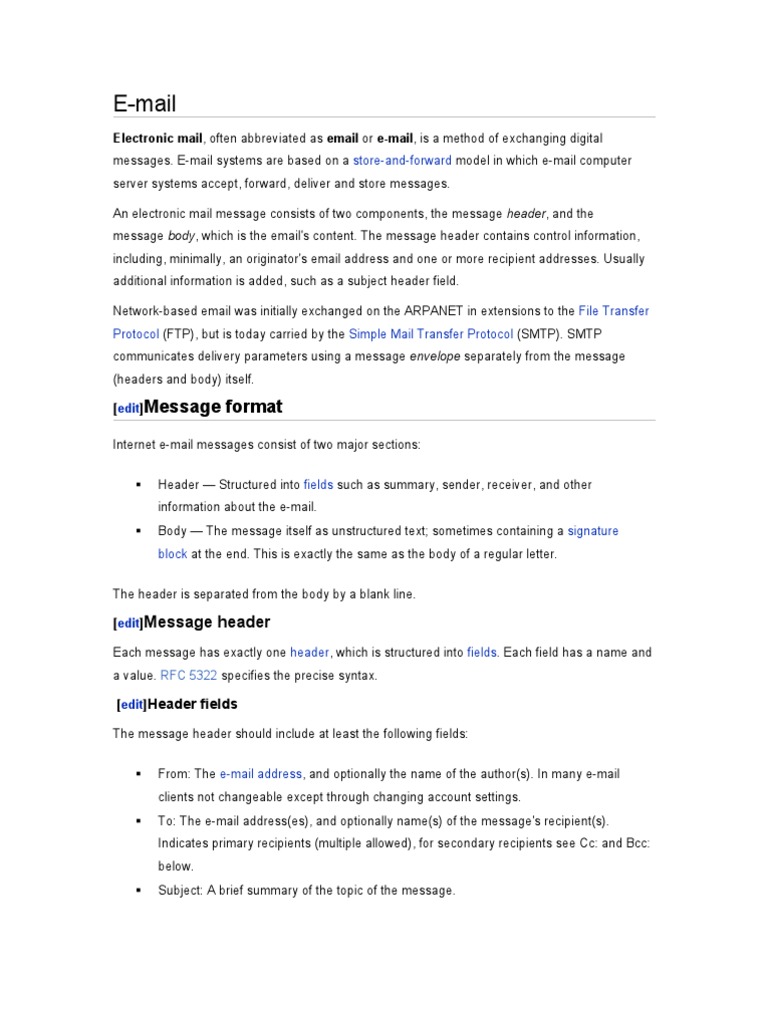 Electronic Mail, Often Abbreviated as Email or E-mail, Is A | Network ...