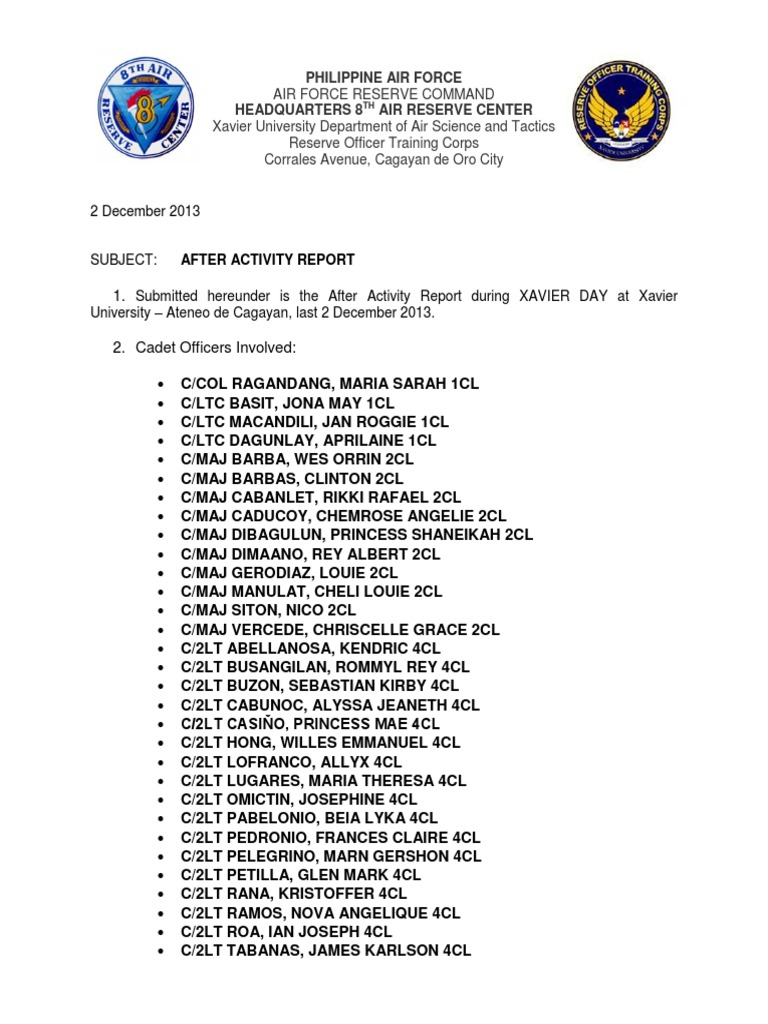 After Activity Report Wreath Laying Ceremony | PDF | Military ...