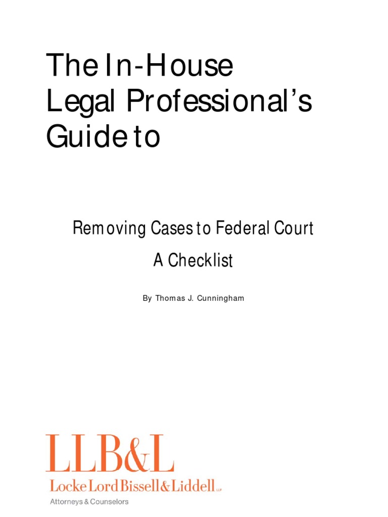Guide To Removing Cases To Federal Court | PDF | Politics | Social Science