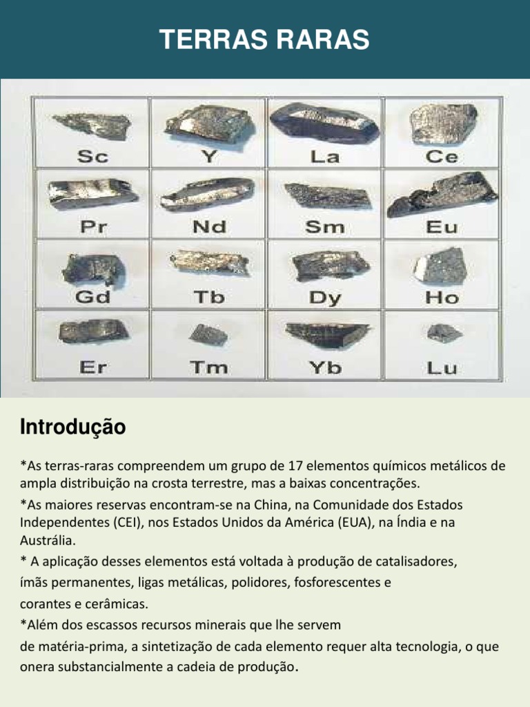 Terras Raras: Introdução aos Elementos Estratégicos | PDF | Terra-rara ...