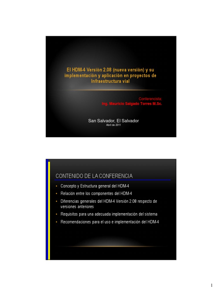 2 El HDM-4 V2 Su Implementacion y Aplicacion en Proyectos de Infraestructura Vial | PDF ...